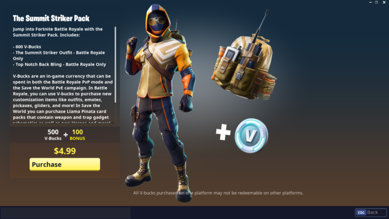 Summit Striker Starter Pack is now available in Fortnite: Battle Royale ...