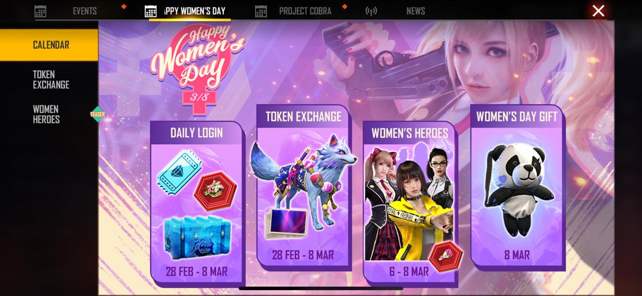 Free Fire to give out free female characters in Women’s Day event - Dot ...