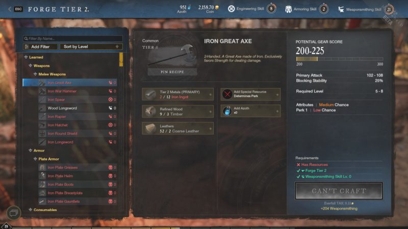 New World weaponsmithing guide: Tips and tricks - Dot Esports