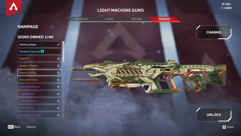 All skins for the Rampage LMG in Apex Legends - Dot Esports