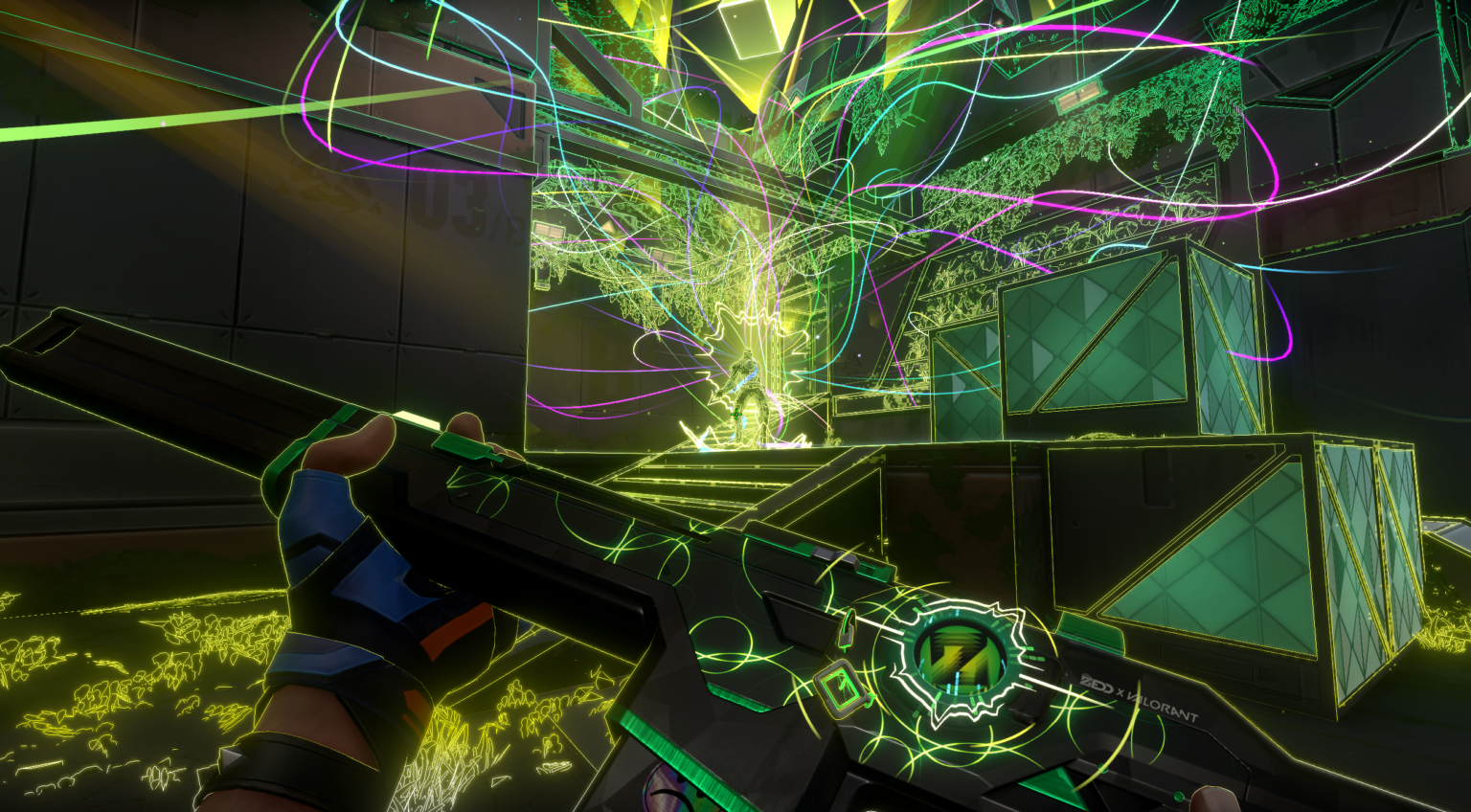 Inspecting a VALORANT Spectrum skin during its finisher animation ...