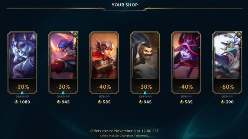 Your Shop live in League of Legends (Oct. 7 to Nov. 8) - Dot Esports