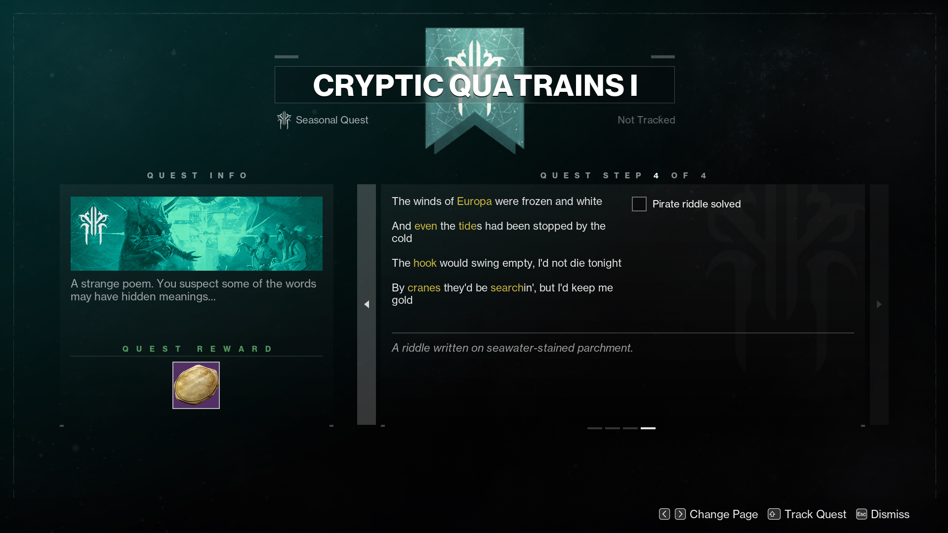 How to complete all Cryptic Quatrains quests | All pirate riddle ...