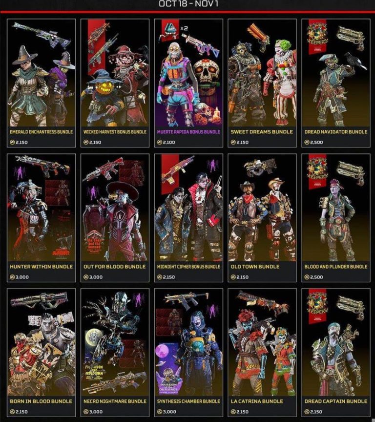 All Halloween skins in Apex Legends' Fight or Fright Event (2022) - Dot ...