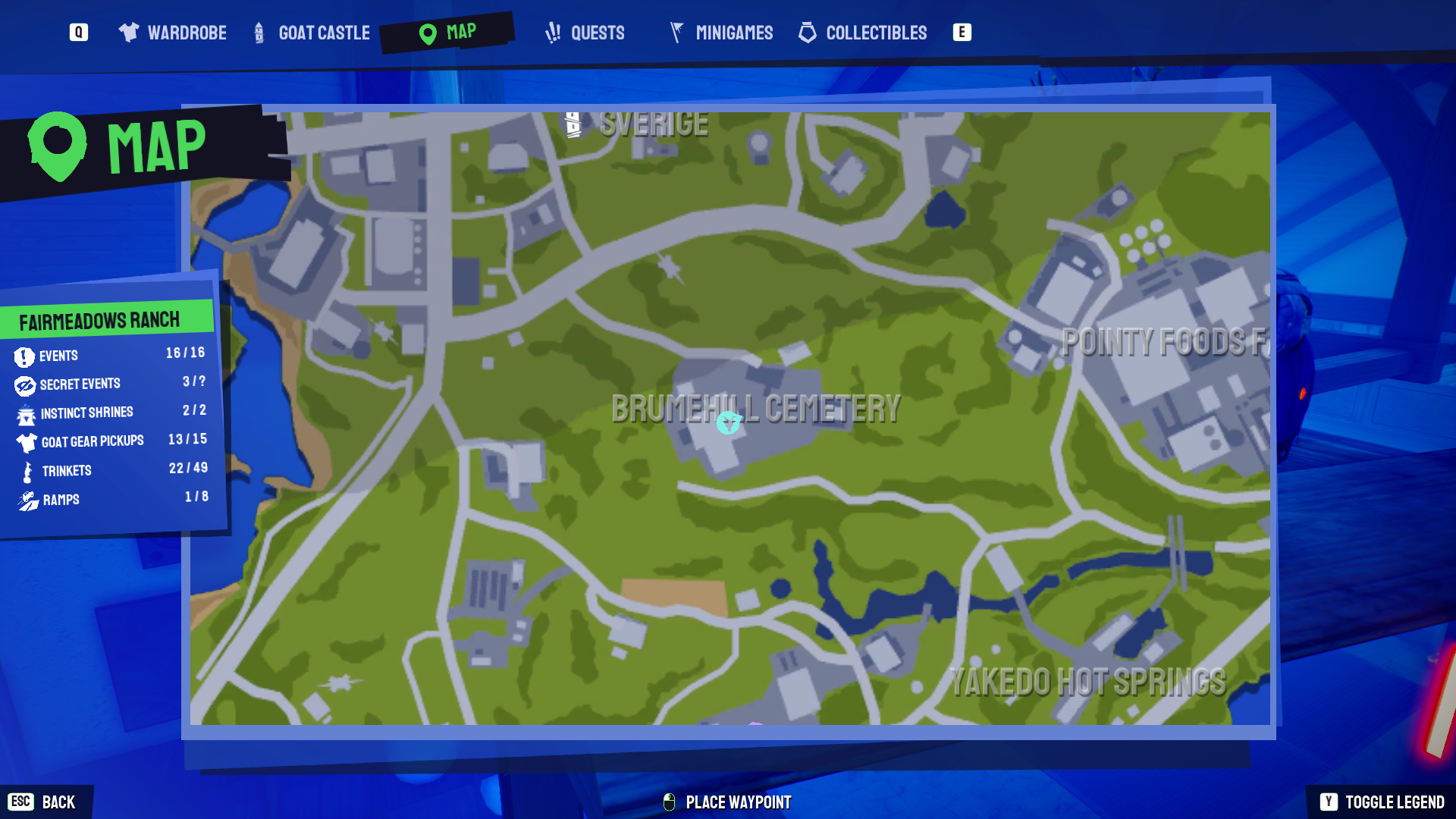 All Trinket locations at Blumehill Cemetery in Goat Simulator 3 - Dot ...