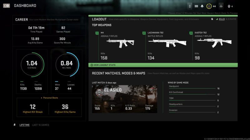 How To Check Your K D Ratio And Other Stats In Modern Warfare 2 Mw2
