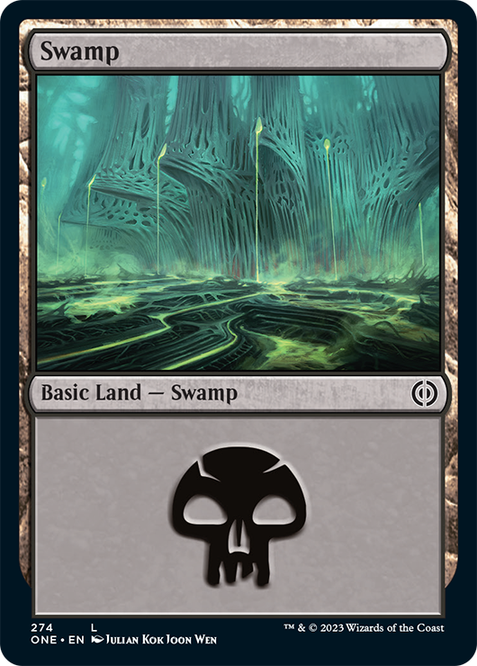 Here's every version of MTG Phyrexian: All Will Be One basic lands ...
